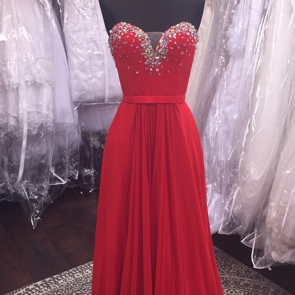 Dresses | Cherry Red Flowy Gown | Poshmark